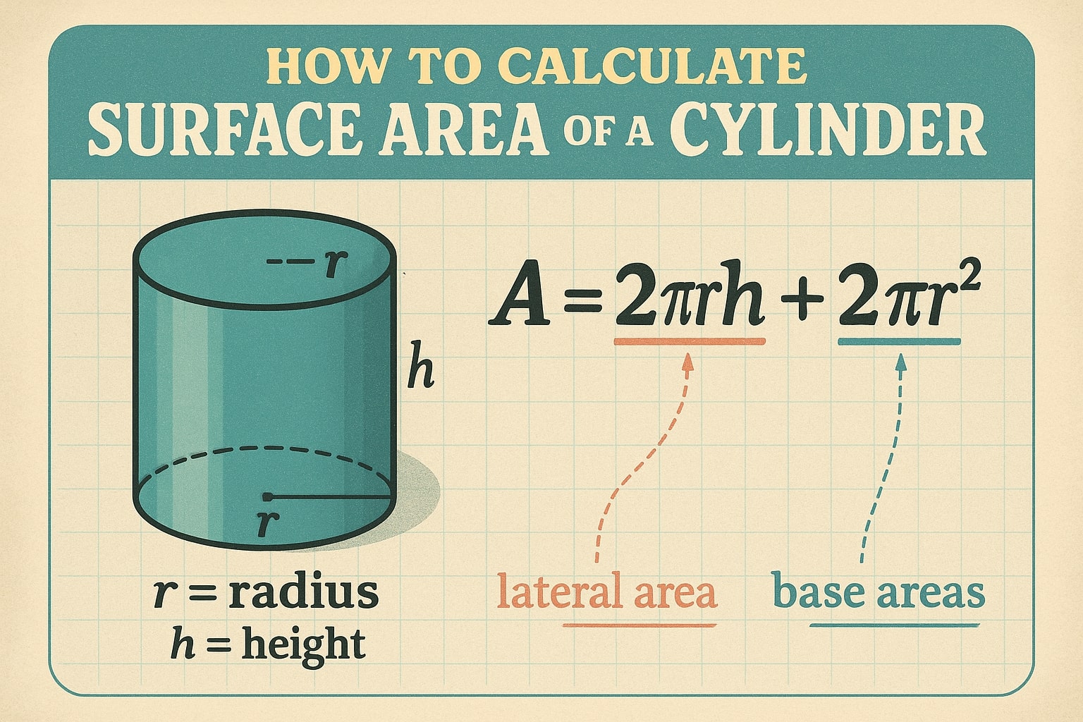 Cylinder Surface Area Calculator